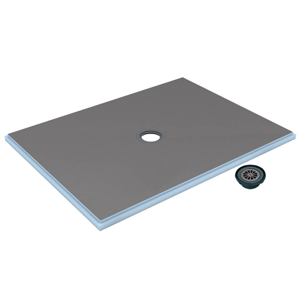 Wedi Fundo Primo Curbed Shower Pan (Base) w/ Click and Seal Drain Unit ...